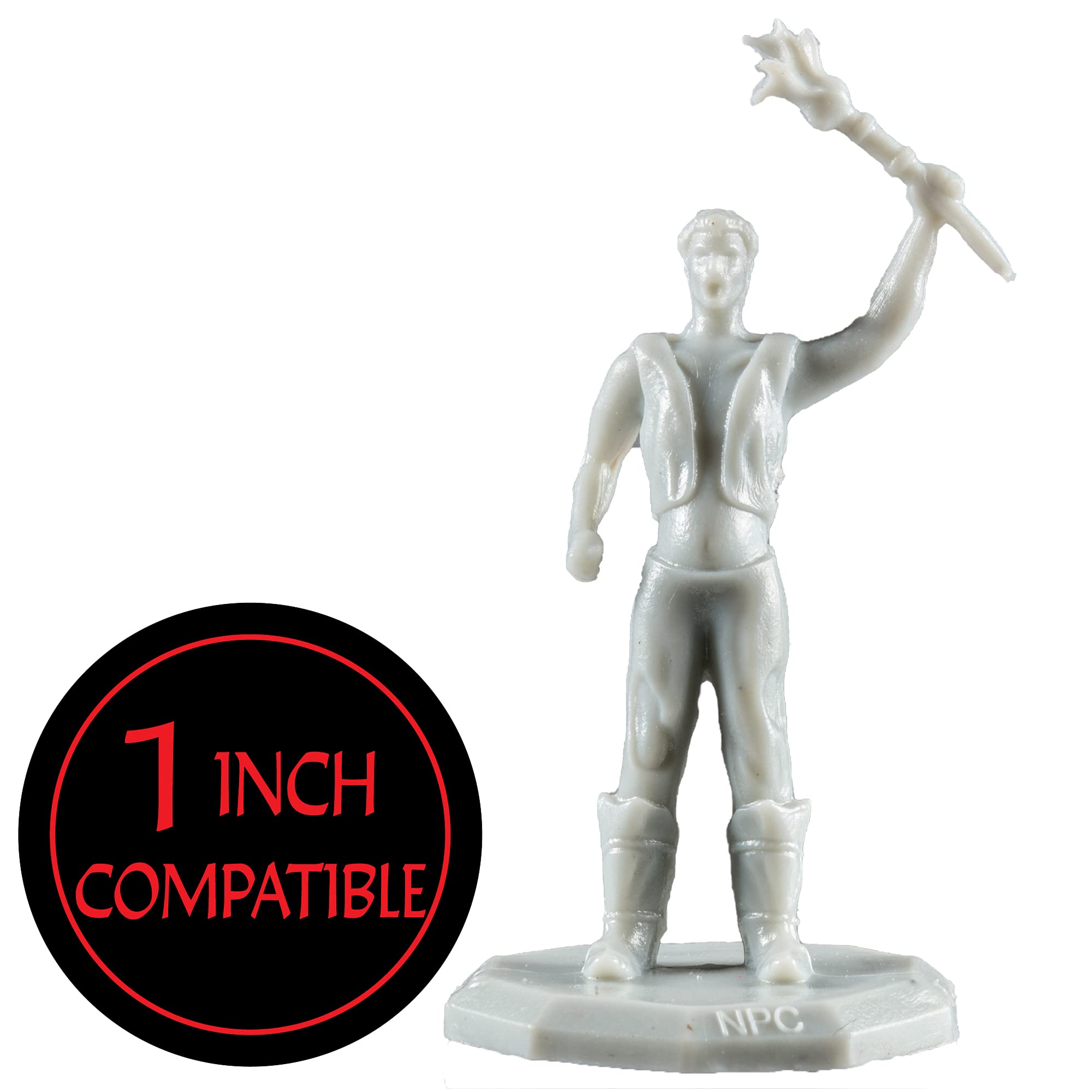 Monster Townsfolk Mini Fantasy Figures - 8pc Peasant Non Player Character NPC Miniatures - 1" Hex-Sized Compatible with DND Dungeons and Dragons, Pathfinder and All RPG Tabletop Games