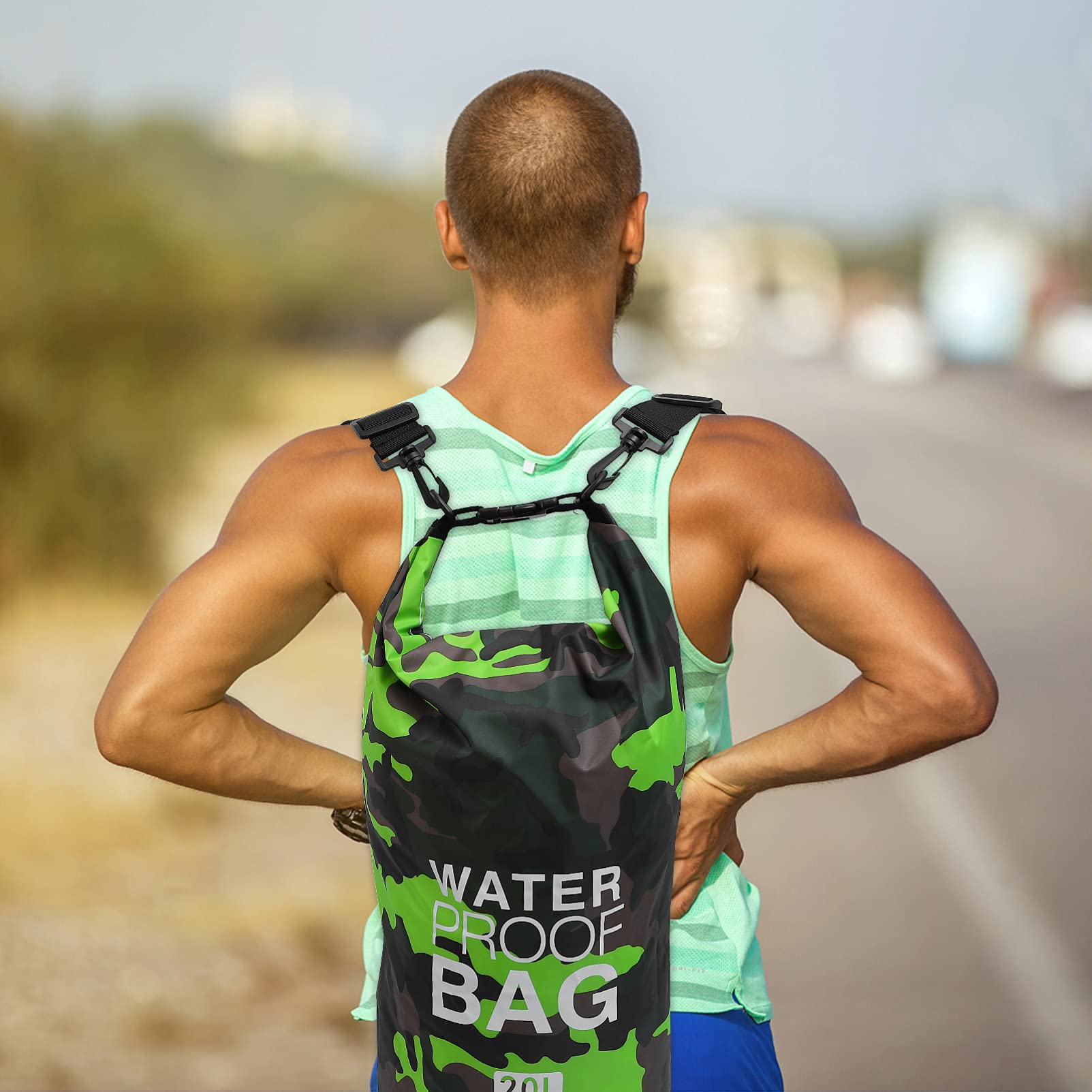 BESPORTBLE 1pc waterproof bucket bag Outdoor Bag Swimming Bag Foldable Storage Bag Beach Shoulder Bag Dry Storage Bag Rafting storage bag Portable Storage Pouch pvc floating bag camouflage