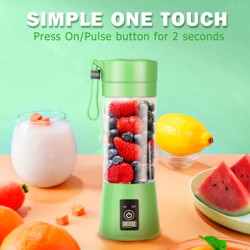 Portable Blender for Shakes and Smoothies,6 Blades Juicer Cup for USB Rechargeable,Personal Blender with One Touche Operation,Blender Shake Smoothie for Kitchen,Travel and Sport