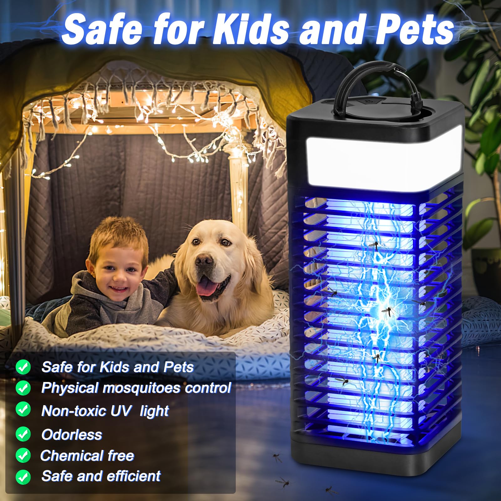 Bug Zapper Indoor Electronic, Mosquito Zapper, Bug Fly Mosquito Killer Zapper Trap with LED Light for Indoor Home Outdoor Patio Garden