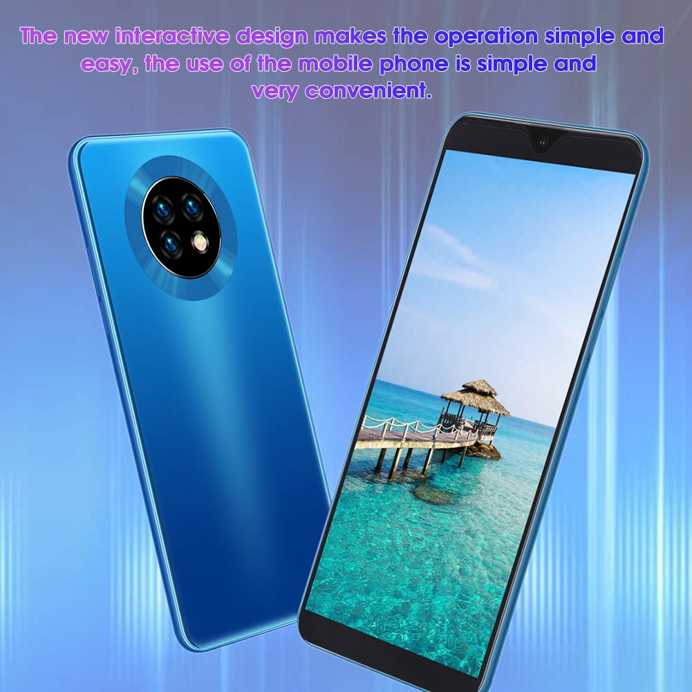 Bewinner1 Full Screen Smartphone, 6.1-inch MTK6580P Quad-core Face Unlock Dual Card Dual Standby Android Mobile Phone Intelligent Unlocked Cell Phones 5-Point Touching Screen Smart Wake Up(Blue)