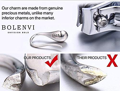 Bolenvi BOLENVI Pomeranian Dog 925 Sterling Silver Dangle Pendant Charm Bead For Pandora & Similar Charm Bracelets or Necklaces