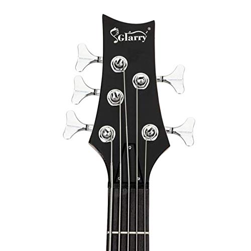 Bass Glarry GIB Electric 5 String Bass Guitar Full Size Bag Strap Pick Connector Wrench Tool Burlywood