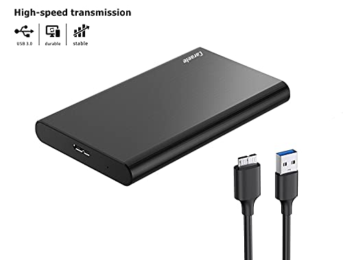 Caraele 750GB Ultra Slim Portable External Hard Drive USB3.0 HDD Storage Compatible for PC, Desktop, Laptop, MacBook, Chromebook, Xbox One, Xbox 360, PS4 (Black)