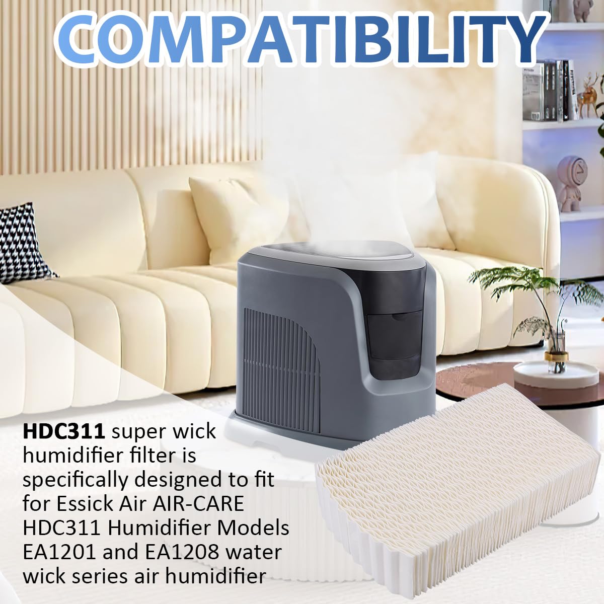 HDC311 Replacement Wicking Humidifier Filter For AIRCARE Humidifier models EA1201 and EA1208 humidifier filters (3-Pack)