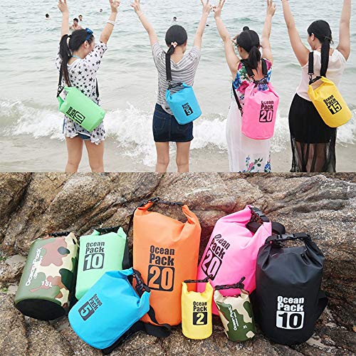 Bear Outdoor Dry Sack/Waterproof Bag for Boating, Kayaking, Hiking, Snowboarding, Camping, Rafting, Fishing and Backpacking (Black, 20L)