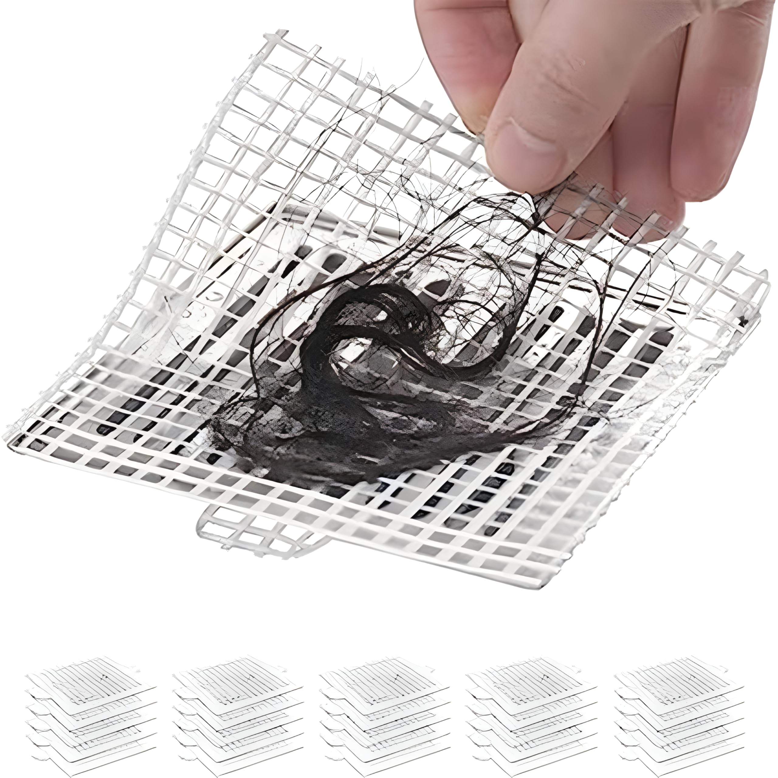 Disposable Shower Drain Hair Catcher 4.3'' Mesh Stickers, Bathroom, Laundry, Bathtub, Kitchen, Sink, for Human and Pet Hair Not Rot Anti-Blockage (20)