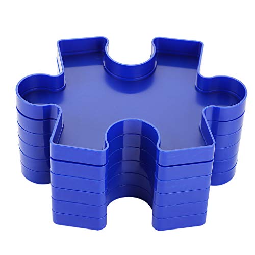 BTSKY Stackable Sorting Trays with Lid, 6 Trays Jigsaw Puzzle Sorters Puzzle Storage Box for Puzzles Up to 1500 Pieces Puzzle Gift for Puzzlers Blue