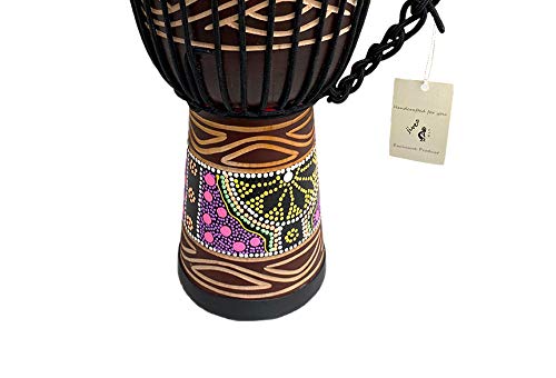 JIVE BRAND Djembe Drum Bongo Congo African Mahogany Wood Drum With Heavy Base Goat Skin Drum Head Professional Quality - 16" High - NOT MADE IN CHINA
