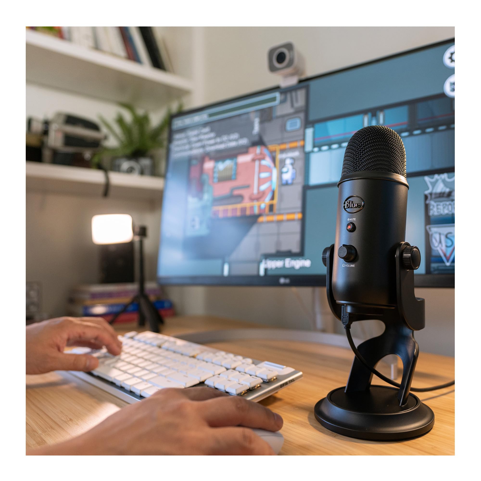 Blue Microphones Yeti USB Microphone (Blackout) Bundle with Knox Gear Headphones and Pop Filter (3 Items)