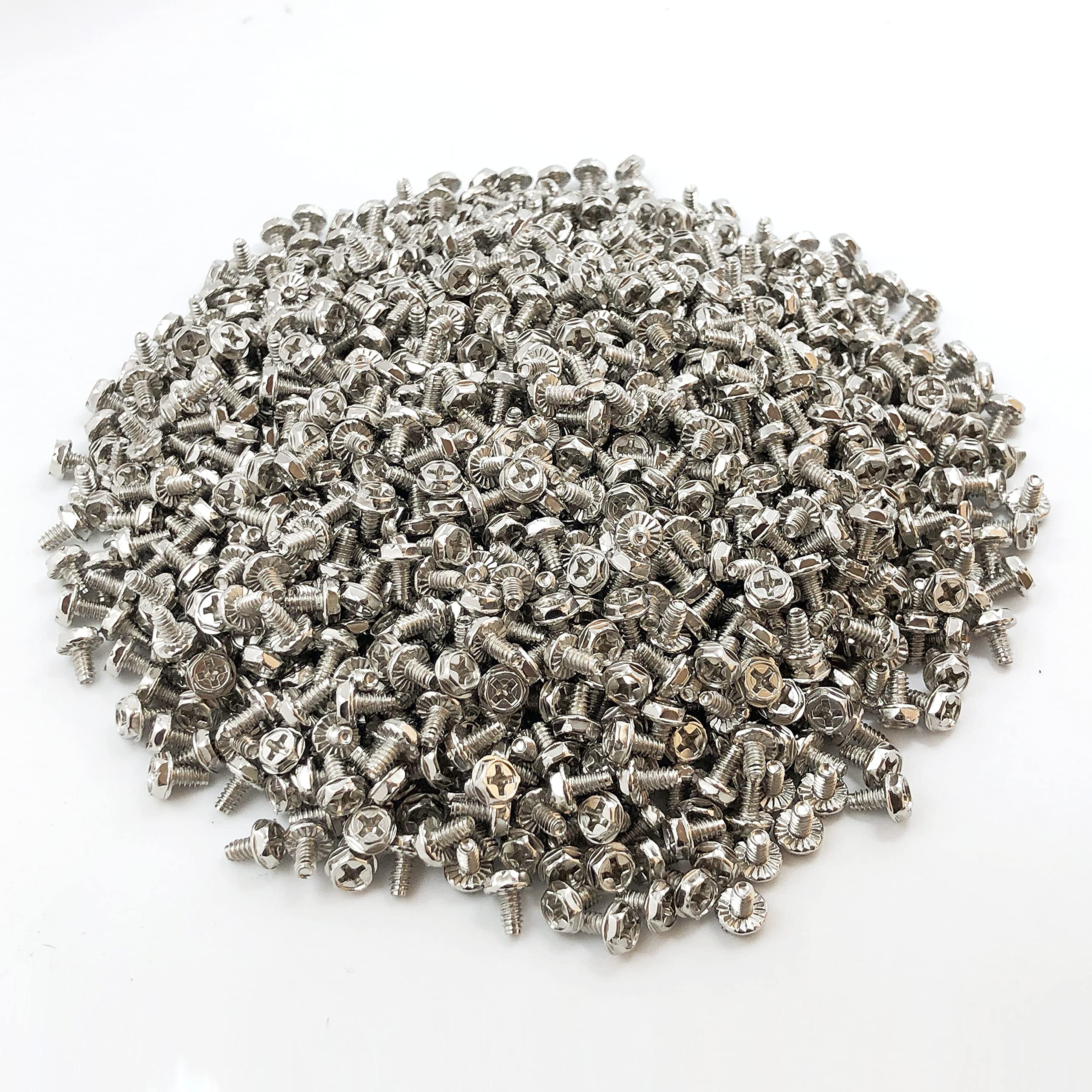 Bfenown100PCS 6#-32x6 Hex Phillips Head Replacement PC Computer Case Mounting Screws Fastener for Building Repairing and Maintaining Computer Systems Silver