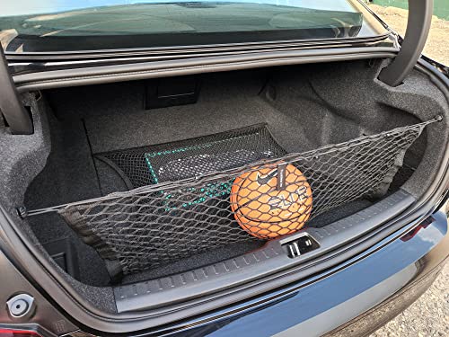 Envelope + Floor Style Automotive Elastic Trunk Cargo Net for Volvo S60 B5-2019-2023 - Premium Trunk Organizer and Storage - Luggage Net for Sedan - Car Organizer for Volvo S60 T8