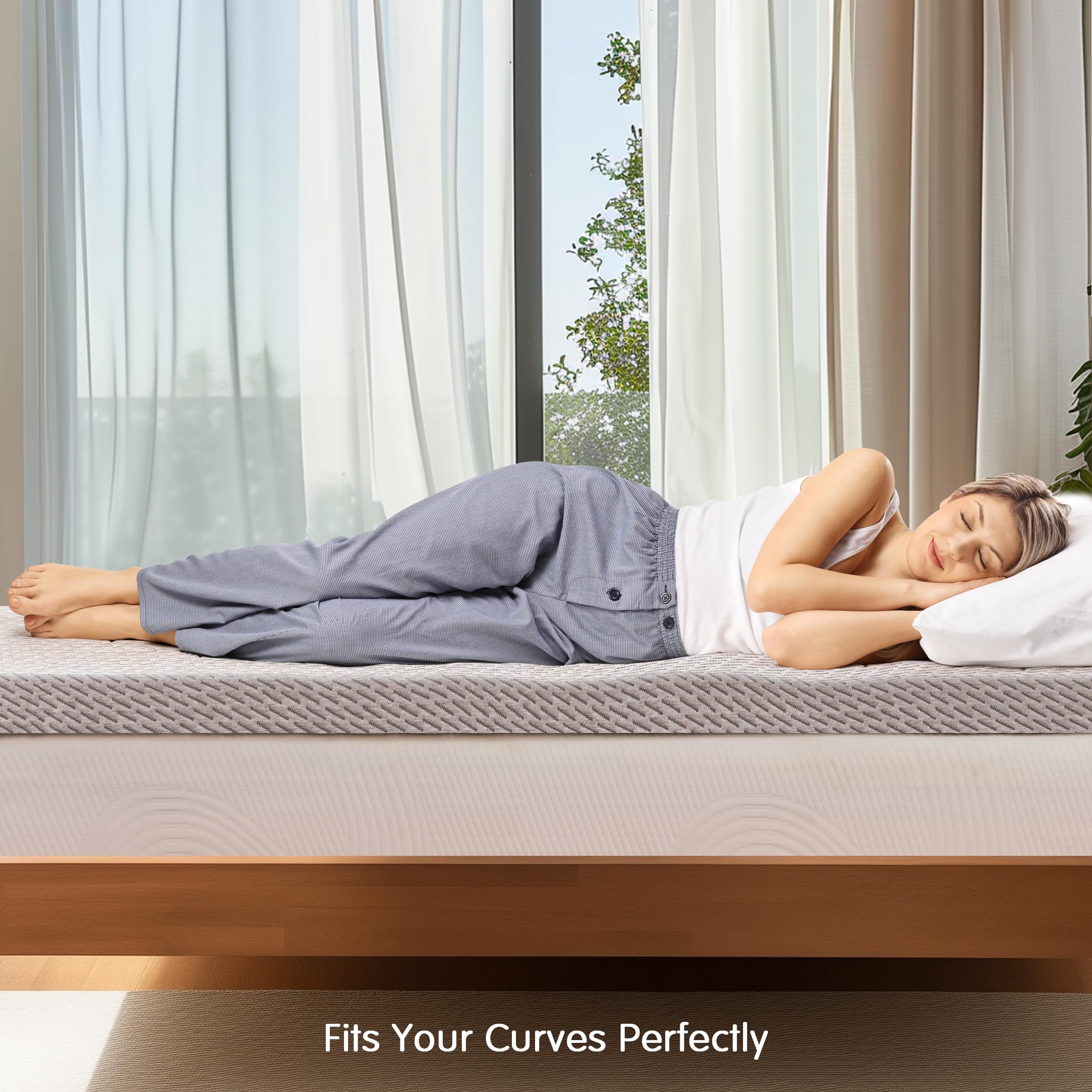CHUN YI 4 Inch King Memory Foam Mattress Topper, Bed Topper with Soft Cover for Pressure Relief, Breathable Mattress Pad for Sleeper Sofa, RV, Camper, CertiPUR-US Certified