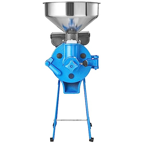VEVOR Electric Grain Mill Grinder, 1500W 110V Spice Grinders, Commercial Corn Mill with Funnel, Thickness Adjustable Powder Machine, Heavy Duty Feed Flour Cereal Mill Wheat Grinders, Dry & Wet Grinder
