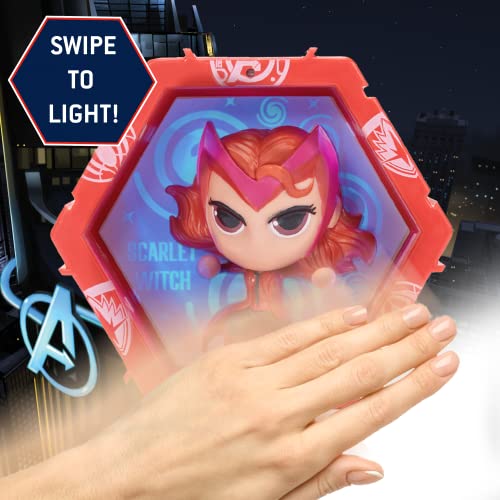 WOW! PODS Avengers Collection - Scarlet Witch | Superhero Light-Up Bobble-Head Figure | Official Marvel Collectable Toys & Gifts,4 inches
