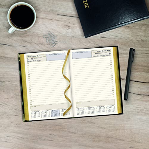 Brownline 2023 Executive Daily Planner, Appointment Book, 12 Months, January to December, Sewn Binding, 7.125" x 4.875", Assorted Colors, Trilingual (CBE504.ASX-23)