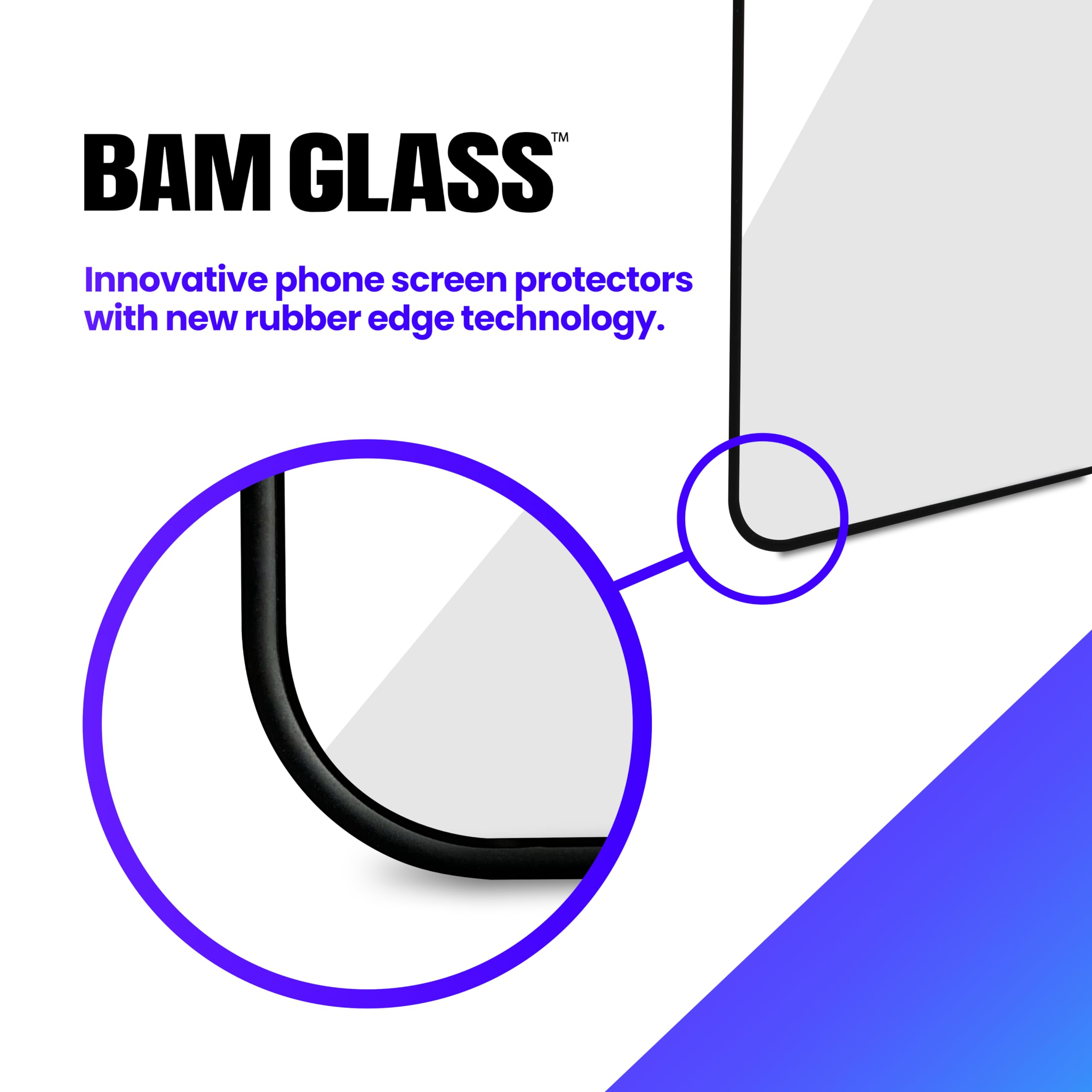 Bam Glass | 2 Pack Quality Tempered Glass Screen Protector for iPhone 13/13 Pro/14 6.1" | Durable + Shatterproof w/ Strong Rubber Edge Shock Absorbing Impact Protection | Case Friendly & Super Tough