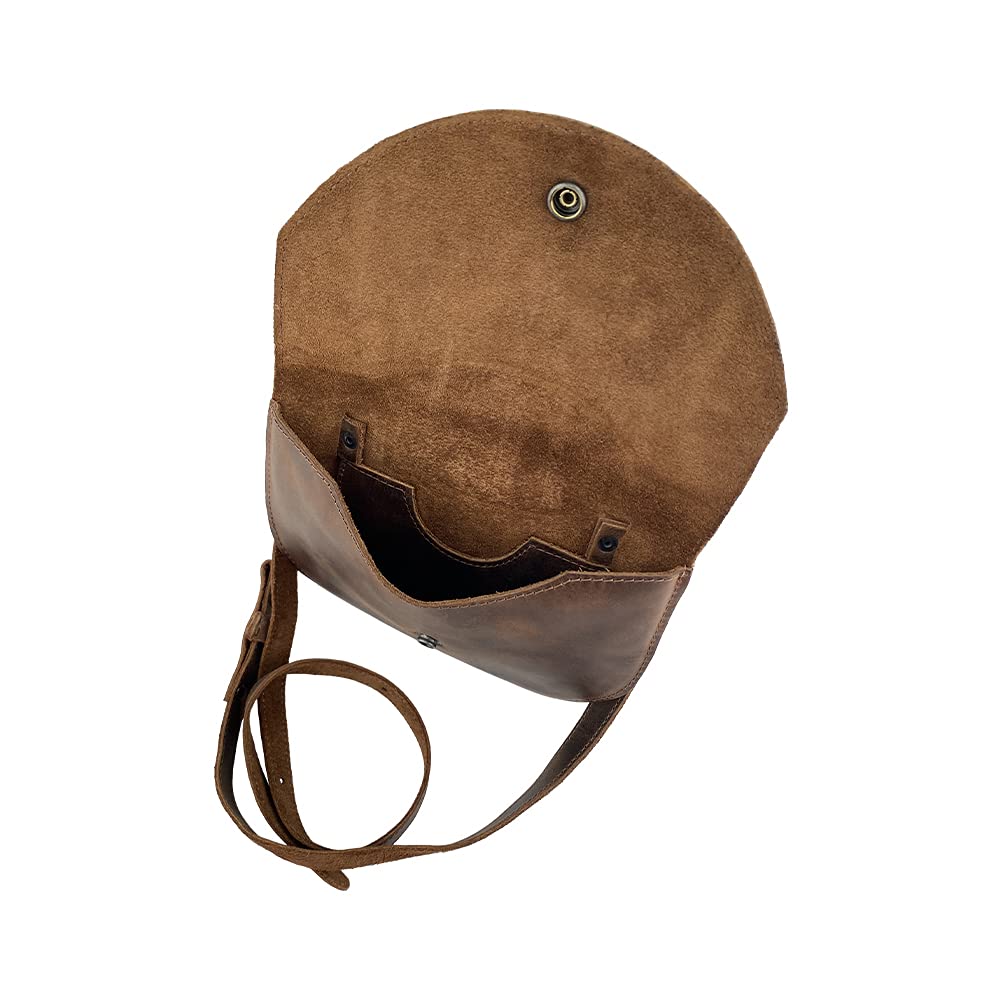 Hide & Drink, Hip and Shoulder Bag Handmade from Full Grain Leather (Bourbon Brown)