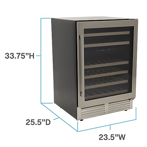 DUURA Elite DE430WCDZSS Wine Cooler Designer Series Dual-Zone, 46-Bottle, Metallic