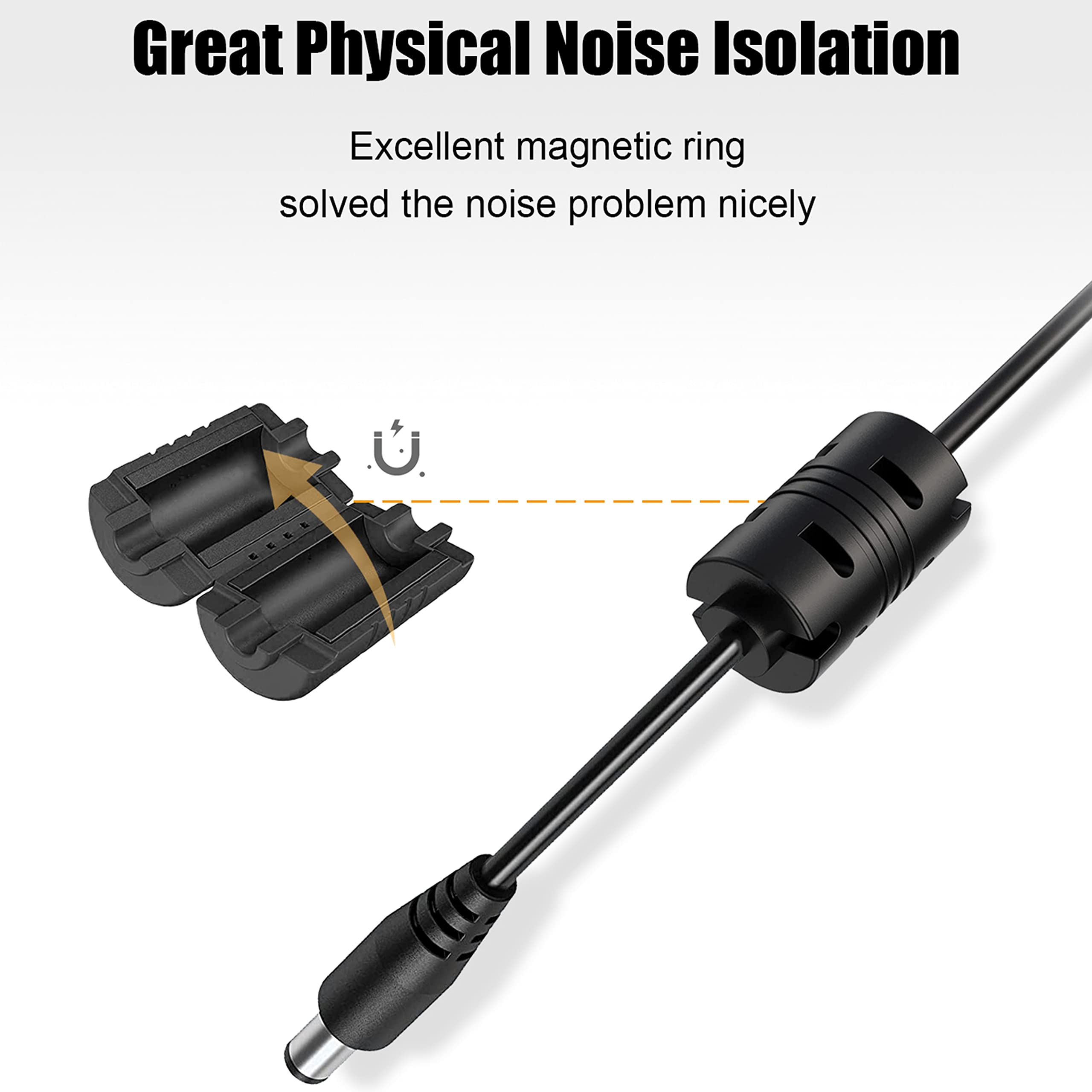 AZOR 9V Pedal Power Supply Adapter with 5 Way Daisy Chain Cables Fit for 9V DC 1A (1000mA) Negative Tip Guitar Effect Pedal