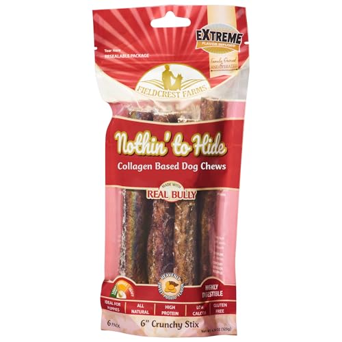 SPOT Ethical Products Fieldcrest Farms Nothin' to Hide Dog Chews Stick - Sweet Potato Flavor All Natural Rawhide Free Dog Treats, Easily Digestible, Promote Dental Health and Long Lasting Chew