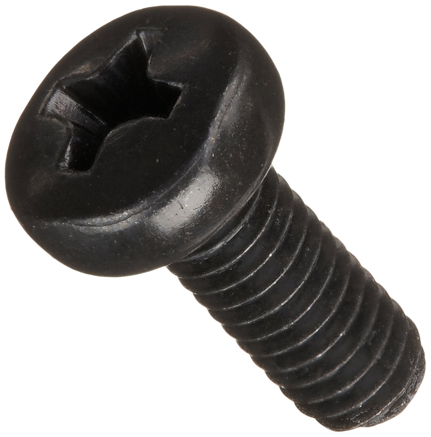 Small Parts M410D7985AB Steel Pan Head Machine Screw, Black Oxide Finish, Meets DIN 7985, #2 Phillips Drive, M4-0.7 Thread Size, 10 mm Length, Fully Threaded, Import (Pack of 100)