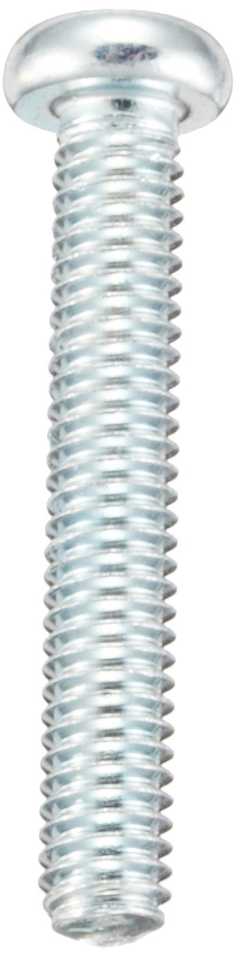 Small Parts Steel Pan Head Machine Screw, Zinc Plated, Meets JIS B1111, #2 Phillips Drive, M4-0.7 Thread Size, 25 mm Length, Fully Threaded, Imported (Pack of 25)