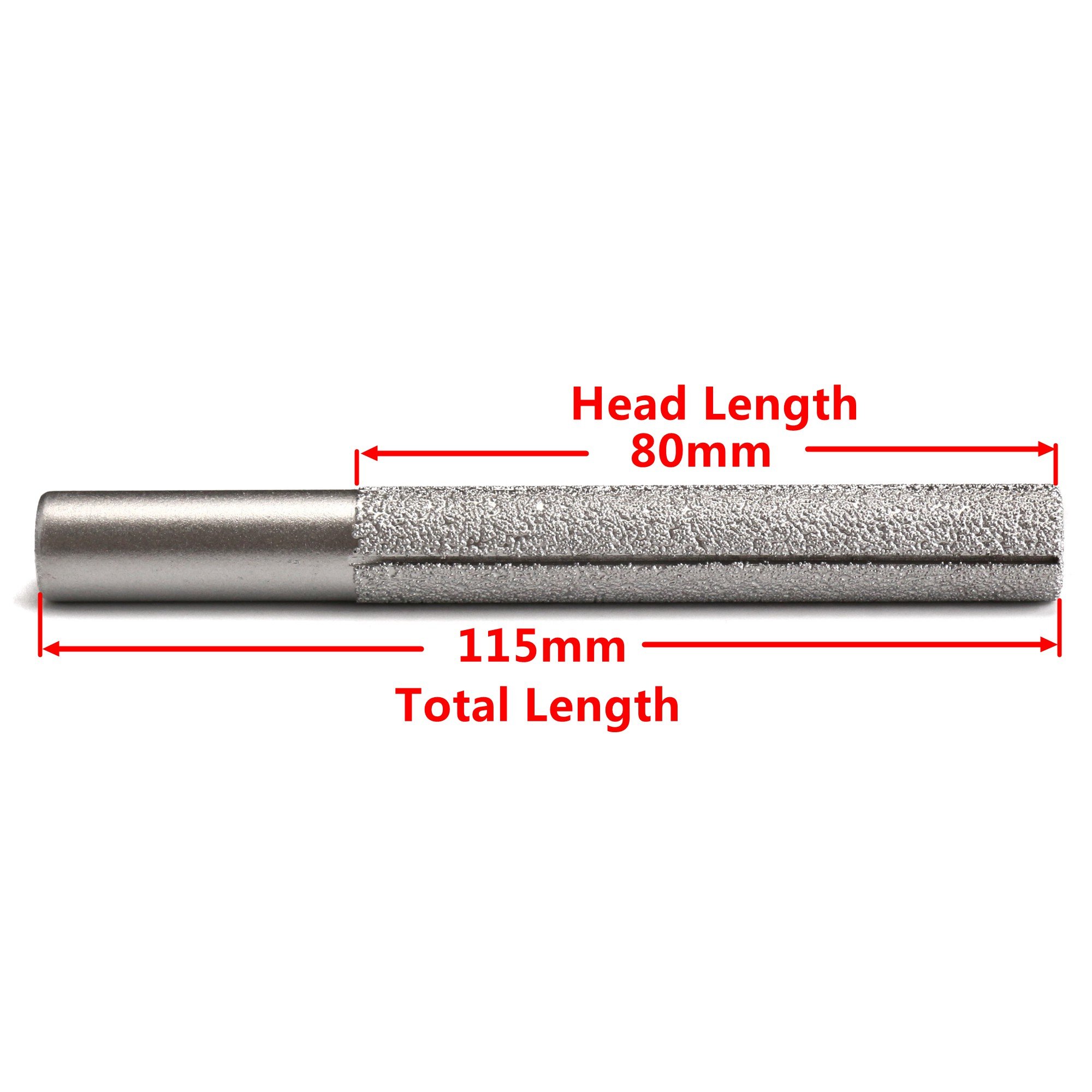 JINGLING 13.3mm Head Dia. Brazed Cylindrical Diamond Profile Wheel Cylinder Router Bit Lengthen 115mm Shank 1/2" Electric Router for Stone Granite