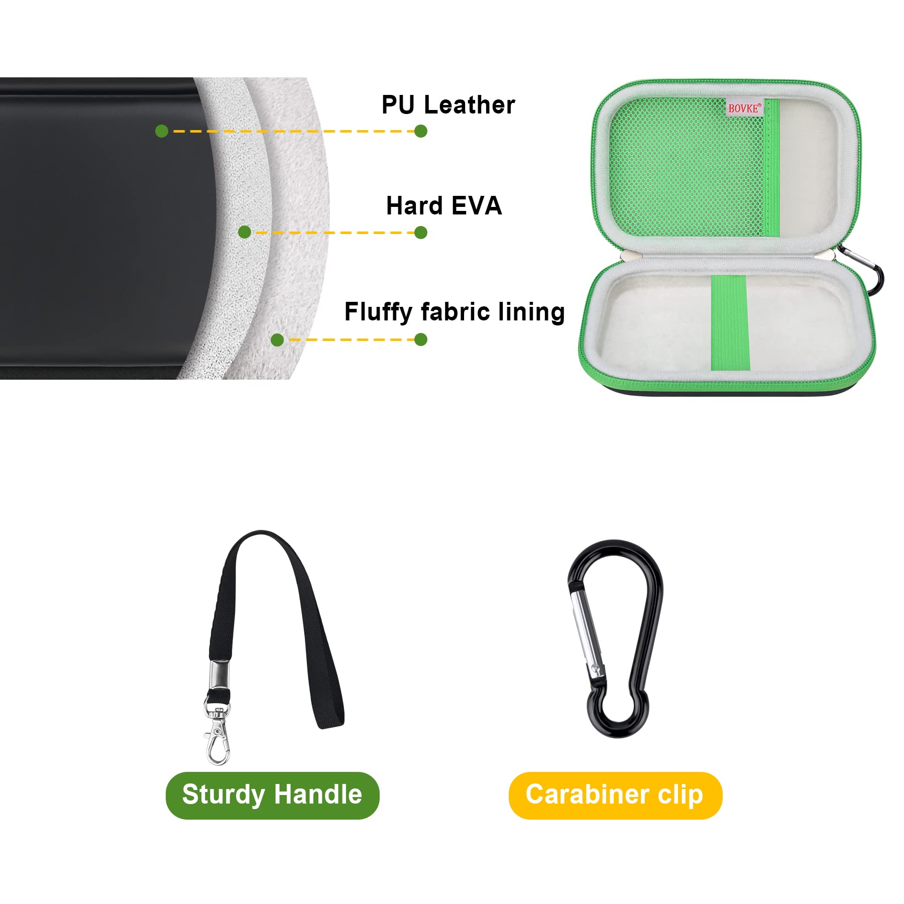 BOVKE Carrying Case Compatible with Nintendo Game & Watch: The Legend of Zelda Handheld Game Consoles Classic Device, Extra Mesh Pocket for Charging Cable Zelda Accessories, Black