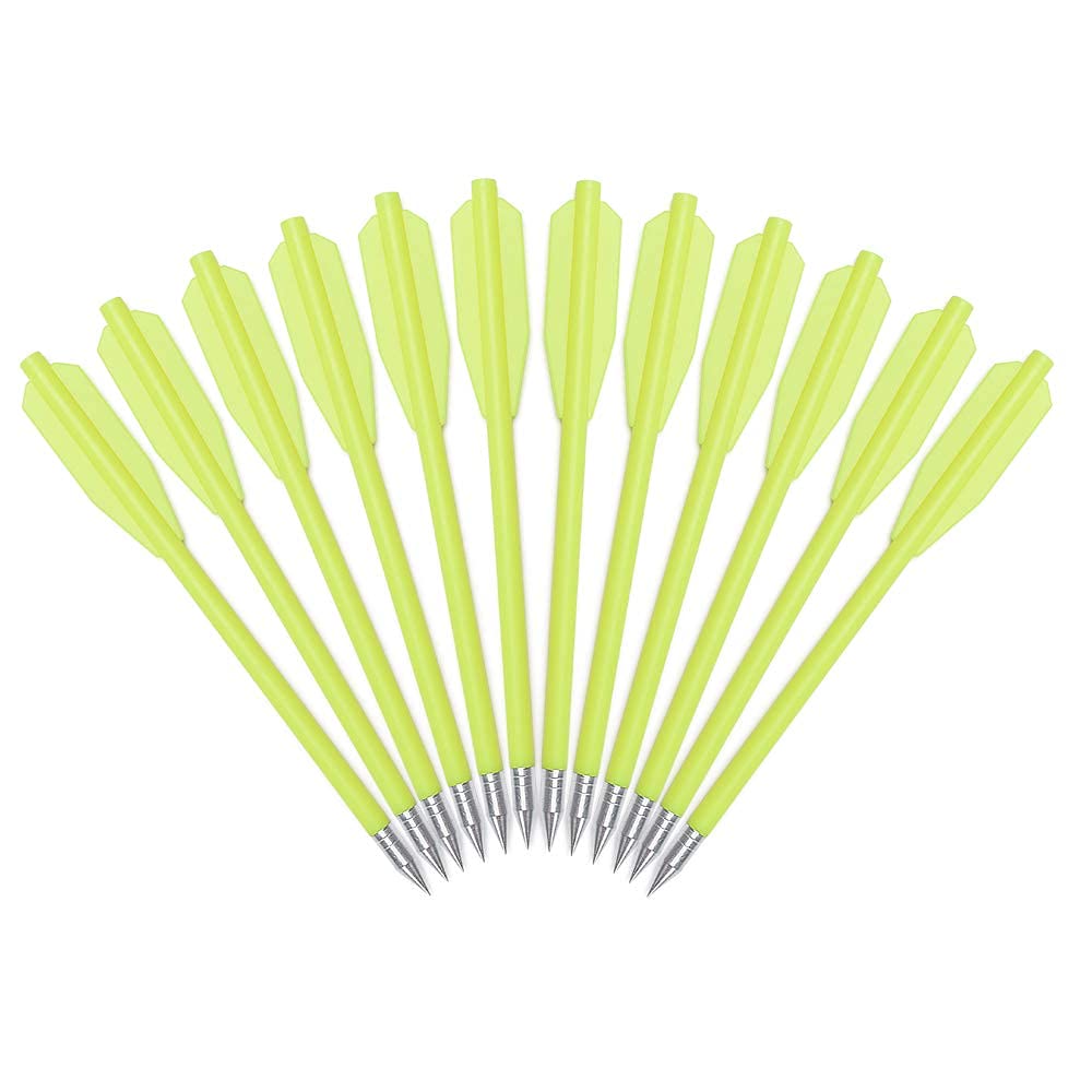 Bow and arrow college Mini Crossbow Bolts Miniature Crossbows Arrows Yellow Plastic Body with Sharp Metal Point Tip(Pack of 12)
