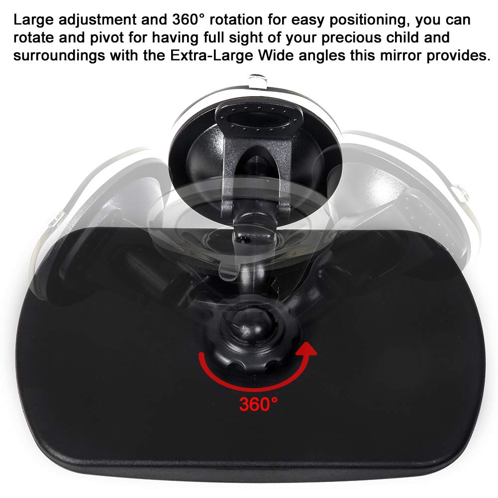 Baby Car Mirror - Bessie Sparks Car Back Seat Mirror for Rear Facing Infants and Babies Safety Shatterproof Acrylic Material 360 Degree Rectangle Rectangle 170x110MM