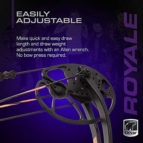 Bear Archery Royale Ready to Hunt Compound Bow Package for Adults and Youth, Right Hand, Realtree Edge