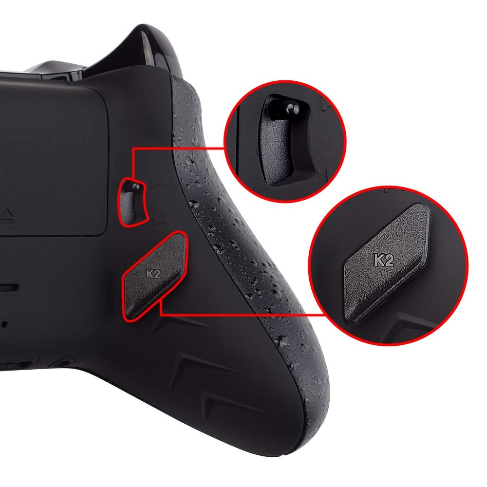 eXtremeRate Textured Black Lofty Programable Remap & Trigger Stop Kit, Upgrade Boards & Redesigned Back Shell & Side Rails & Back Buttons & Trigger Lock for Xbox One S/X Controller Model 1708