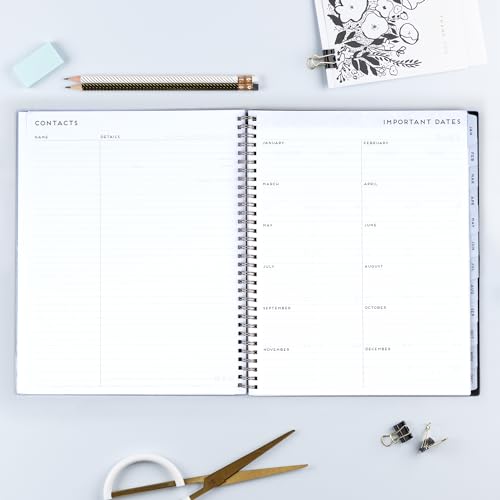 Blue Sky 2024 Weekly and Monthly Planner, January - December, 8.5" x 11", Clear Pocket Cover, Wirebound, Baccara Dark (110211-24)