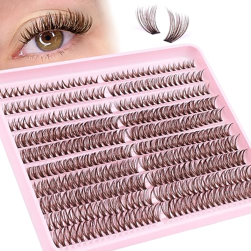 Brown DIY Lash Extension Lash Clusters Wispy Eyelash Extensions Natural Look Individual Lashes CC Curl 10-16MM False Lashes by Newcally