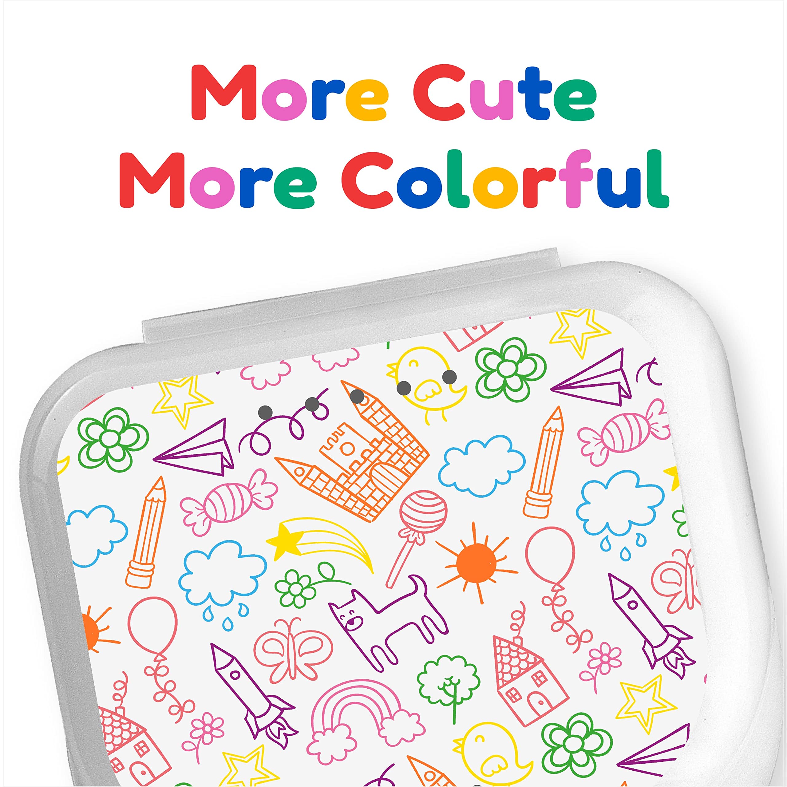 Cute Retainer Cases, Retainer Holder Case 1 Pack, Aligner Case with Funny Cartoon, Night Guard Case with Children Drawings Patterns (White)