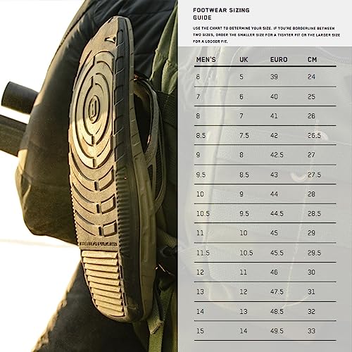 VIKTOS Men's Ruck Recovery Sandals | Comfortable Lightweight Casual Outdoor Flip Flops with Dropped Heel & Thermoformable EVA Footbed, FDE, Size: 11
