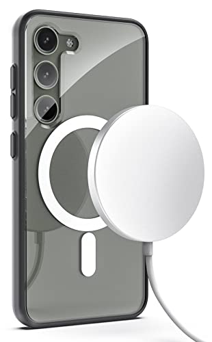 Encased Magnetic Case with Wireless Charger Included - for Samsung Galaxy S23 Plus - Compatible with MagSafe Accessories (Clear/Black)
