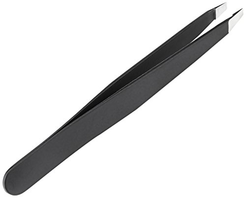 The BrowGal – Professional Hand-Made Slant Tweezer – Exclusive for Eyebrows Facial Hair, Ingrown Hair Removal & Blackhead - Handy & Portable Tool, Easily Grip with Safety, Anti-rust – 3.9 In, Black