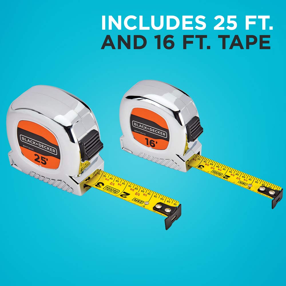 beyond by BLACK+DECKER Tape Measure Bundle, 25-Foot & 16-Foot (BDHT36456AEV)