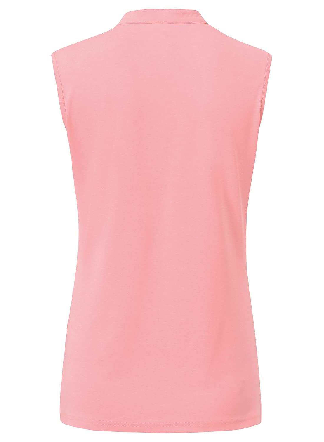 BGOWATU Women's Golf Polo T-Shirts Sleeveless V Neck Collarless Tennis Shirts UV Protection Quick Dry Lightweight Pink L