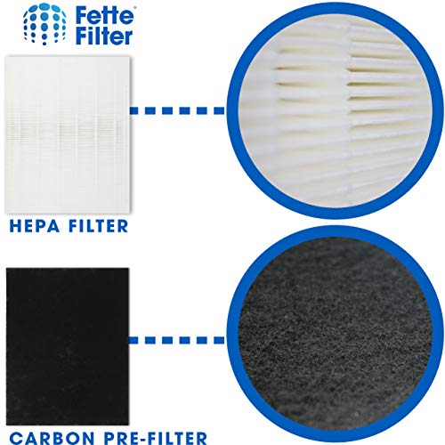 Fette Filter - 200M / AP-1512HH Premium H13 True Hepa Filter Set Compaible with Coway AP-1512HH AP1512HH AP-1512HH-FP Airmega 200M AP-1518R Airmega 200M(W) Includes 2 True Hepa Filter with 4 Activated Carbon Pre Filter Part # 3304899