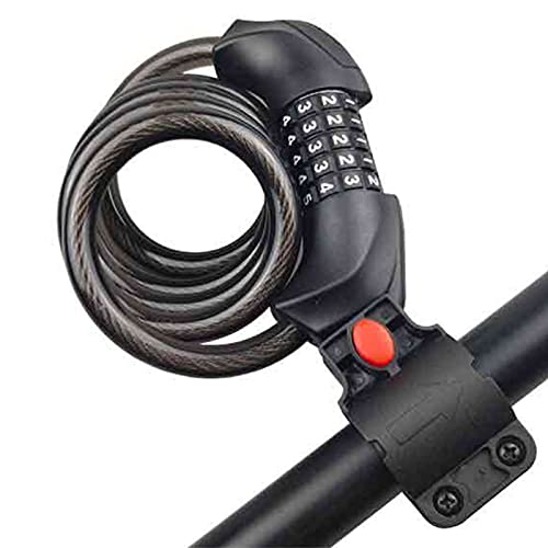 Bicycle Anti-Theft 5 Digit Password Chain Lock with Light for Bike Coded Lock Durable for Electric Vehicle