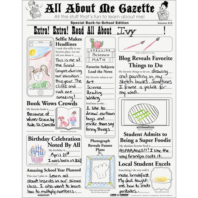 Ready-to-Decorate™ Extra, Extra, Read All About Me Posters - 24 Posters
