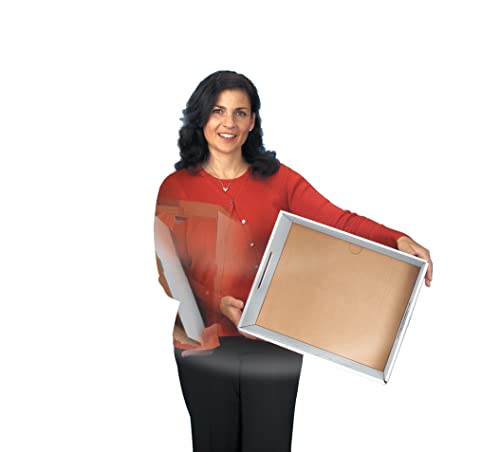 Bankers Box 12 Pack DIVIDERBOX Medium-Duty File Storage Boxes with Dividers, FastFold, Lift-Off Lid, Letter, White/Blue