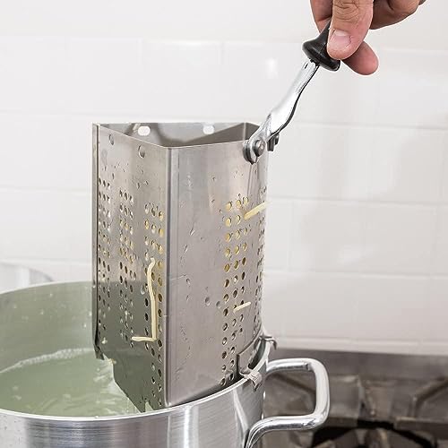 Soro Essentials β 3 qt. Stainless Steel Pasta Cooker Inset - Pasta Strainer Inset for Pot Strainer Inset for Stock Pot Noodle Strainer Blanching Basket for Seafoods and Vegetables