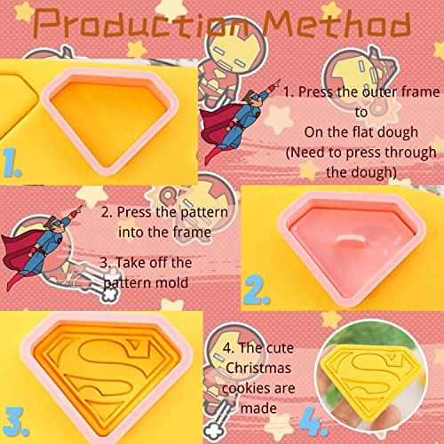 Crethinkaty Cartoon Cookie Cutter-8 Plastic Cookie Stamp- Cartoon Fun Cookie Mold, Children's Baking Set.