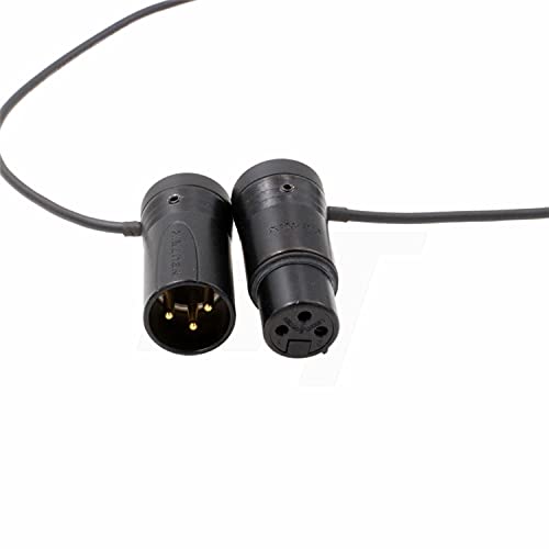 HangTon Audio Cable Low-Profile XLR 3 Pin Male to Female for Mic Camera Sound Devices 888 633 Zaxcom Zoom Audio Recorder Black 20"