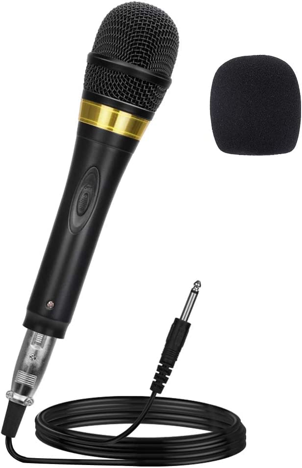 Ankuka Dynamic Wired Microphone, Professional Handheld Vocal Mic with 13ft 6.35mm XLR Audio Cable Compatible with Karaoke Machine/Speaker/Amp/Mixer for Singing, Speech, Wedding, Stage