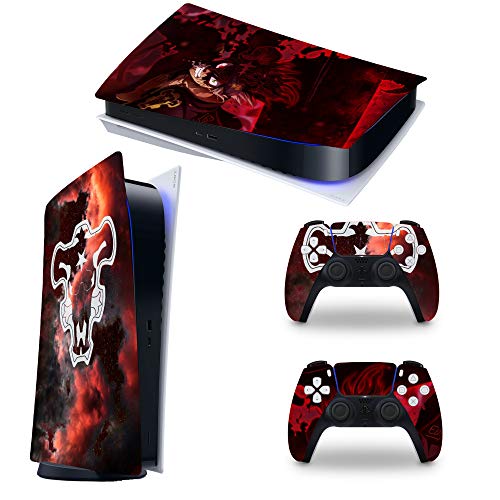 Black Magic Anime - PS5 Skin Console and 2 Controller, Vinyl Decal Sticker Full Cover Protective ( Only fit PlayStation 5 regular)